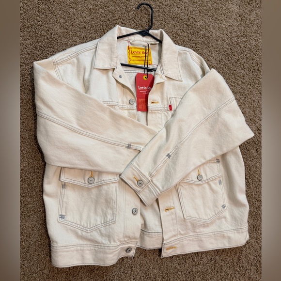 Levi's | Jackets & Coats | Nwt Levis Cream Denim Jacket Women L ...